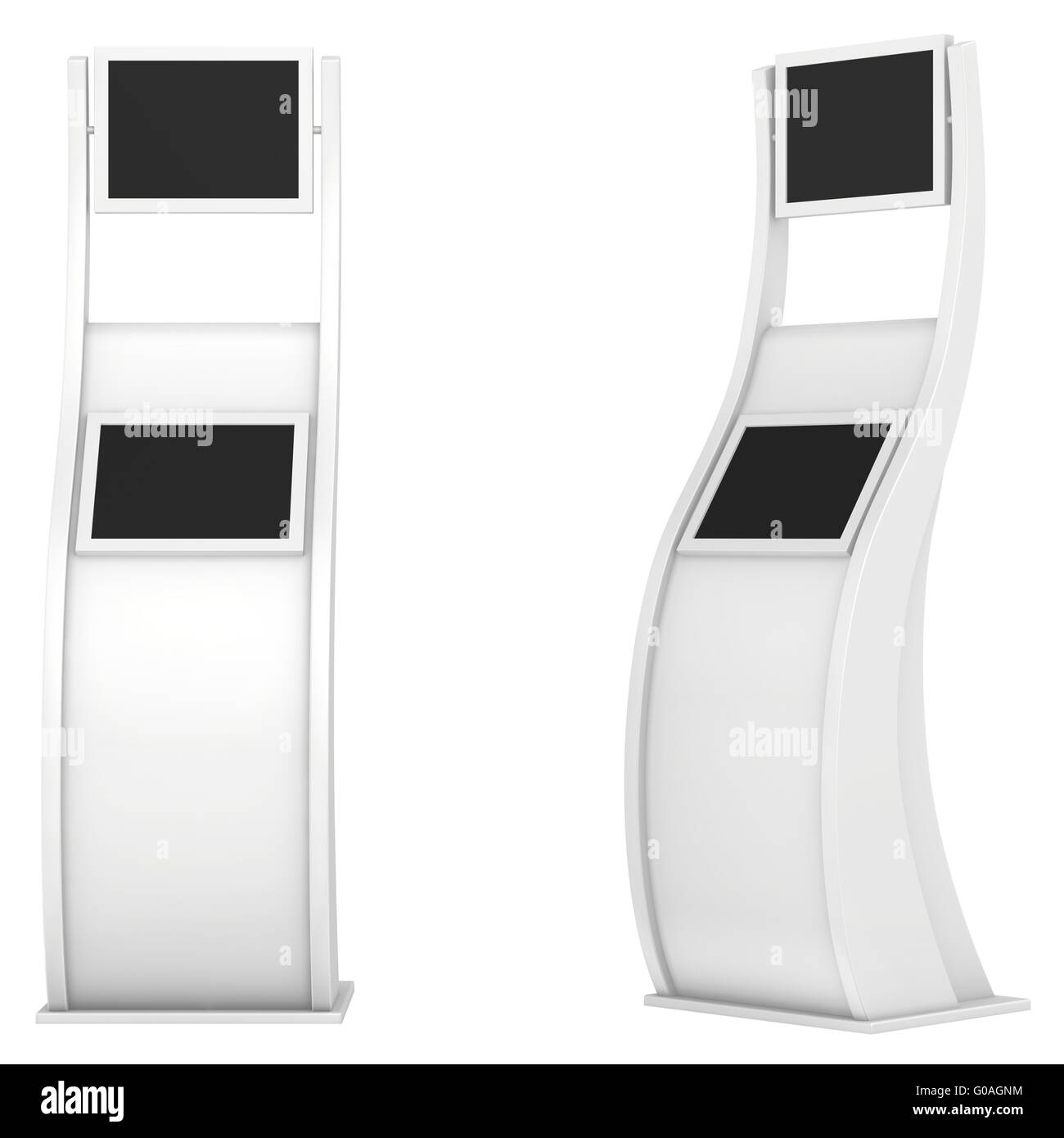 information kiosk. Information terminal. interactive kiosk on white ...