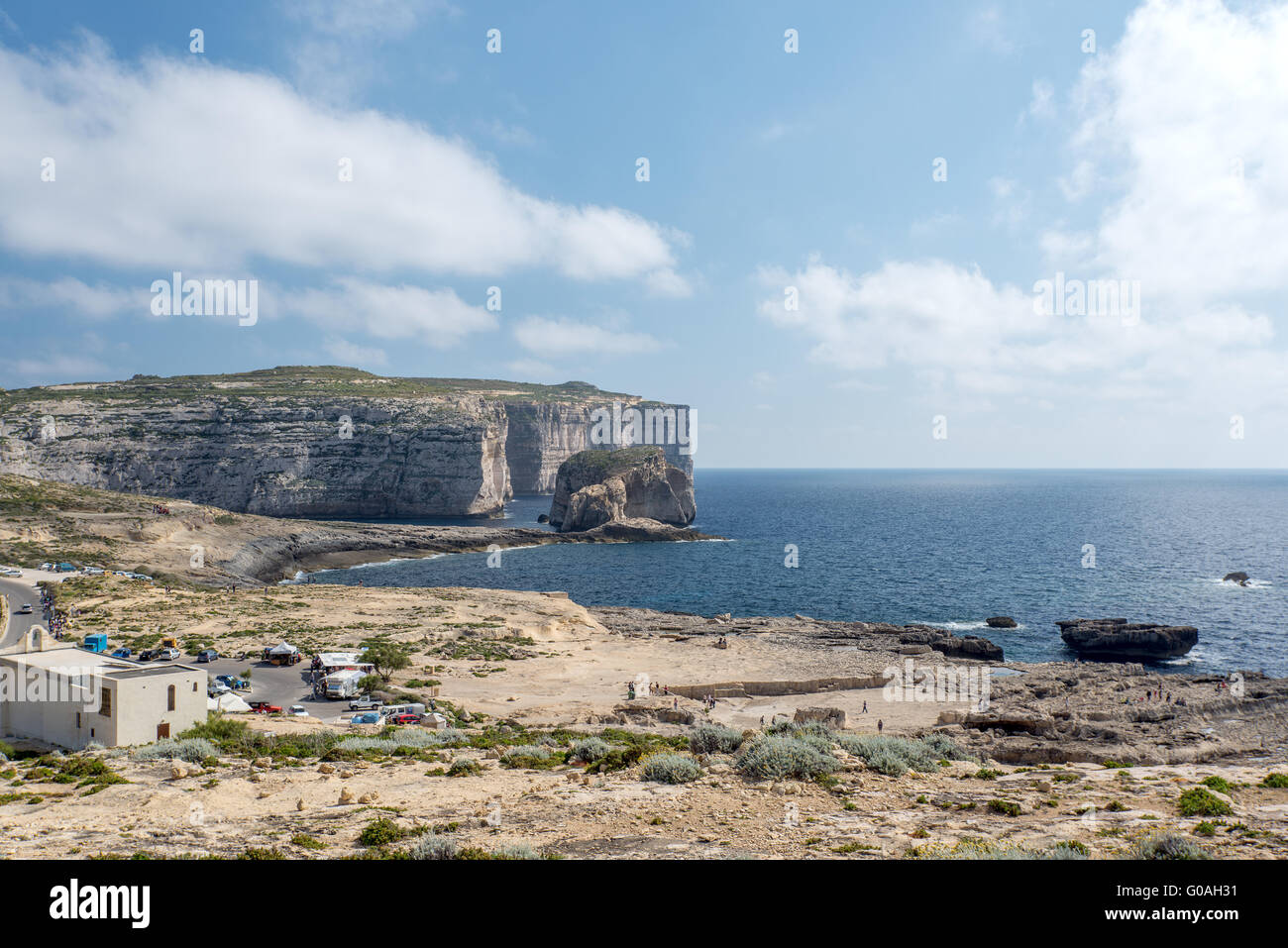 White tall cliffs at the coast of Gozo Island Stock Photo - Alamy