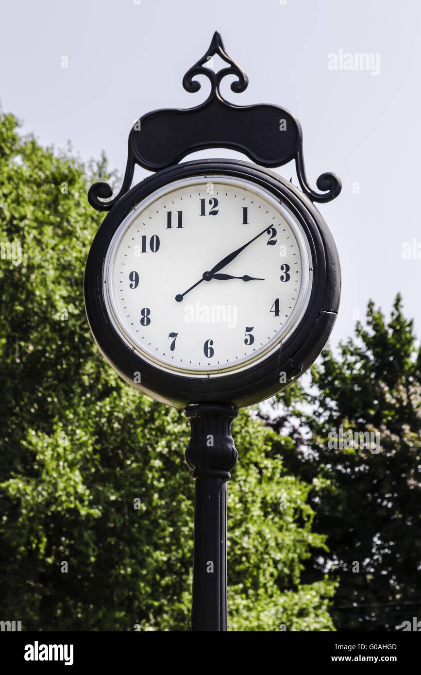 Big Old Fashioned Town Clock Stock Photo - Alamy