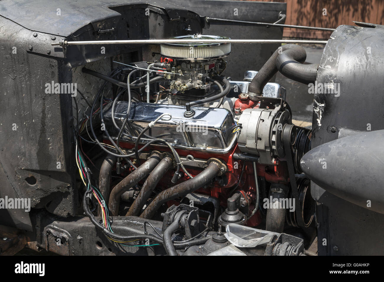 Old Clean Car Engine Stock Photo - Alamy