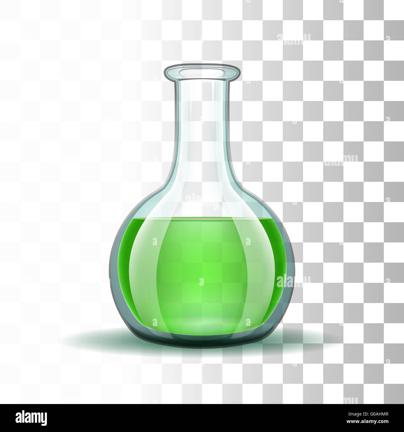 Chemical laboratory transparent flask with green liquid Stock Photo - Alamy