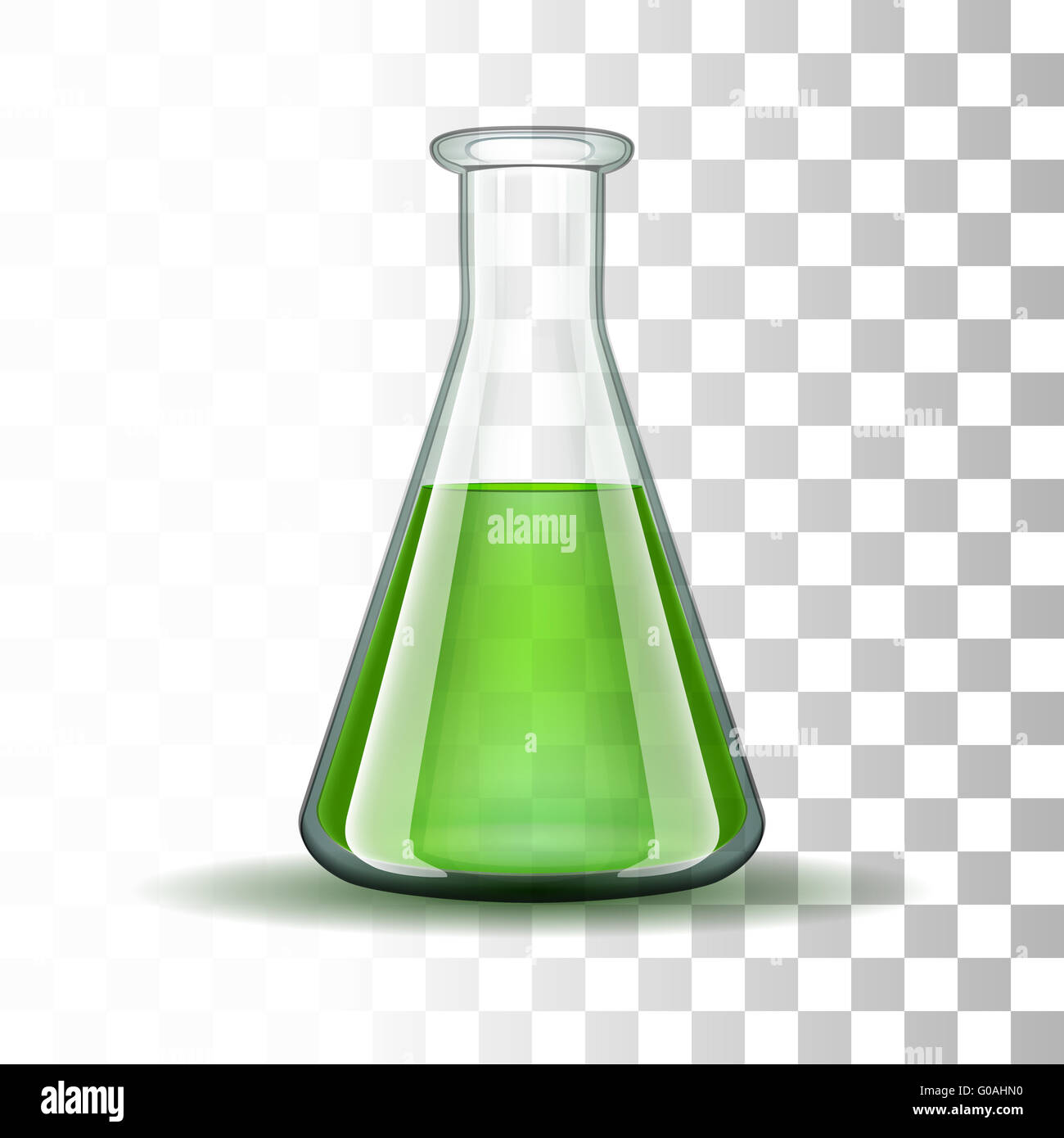 Chemical laboratory transparent flask with green liquid Stock Photo - Alamy