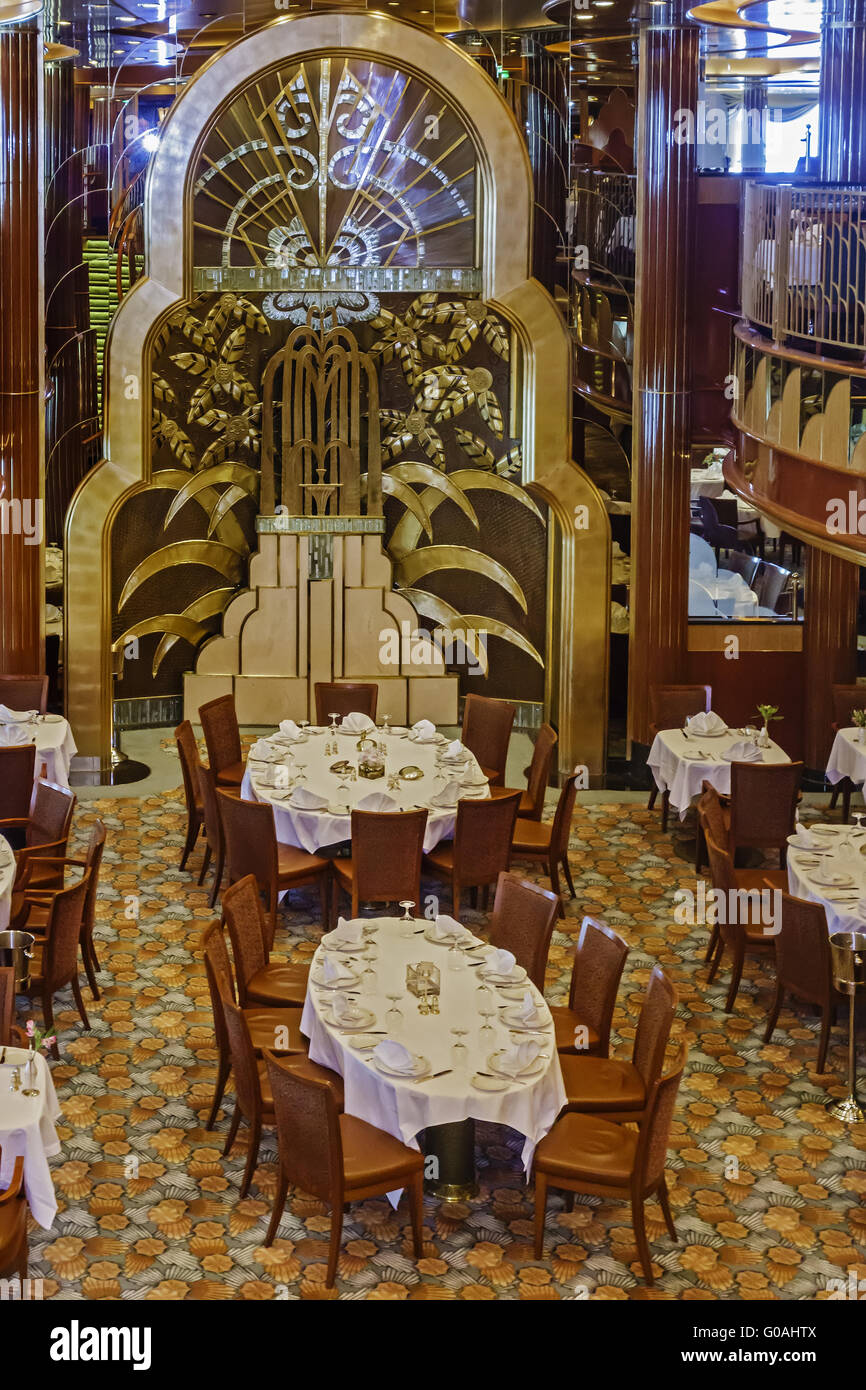 Inside View Of Cruise Ship Showing Entrance Resta Stock Photo - Alamy