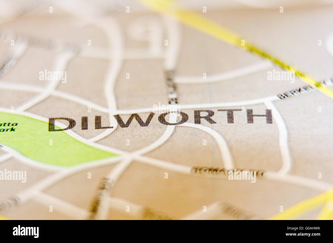 dilworth neighborhood charlotte north carolina map Stock Photo - Alamy