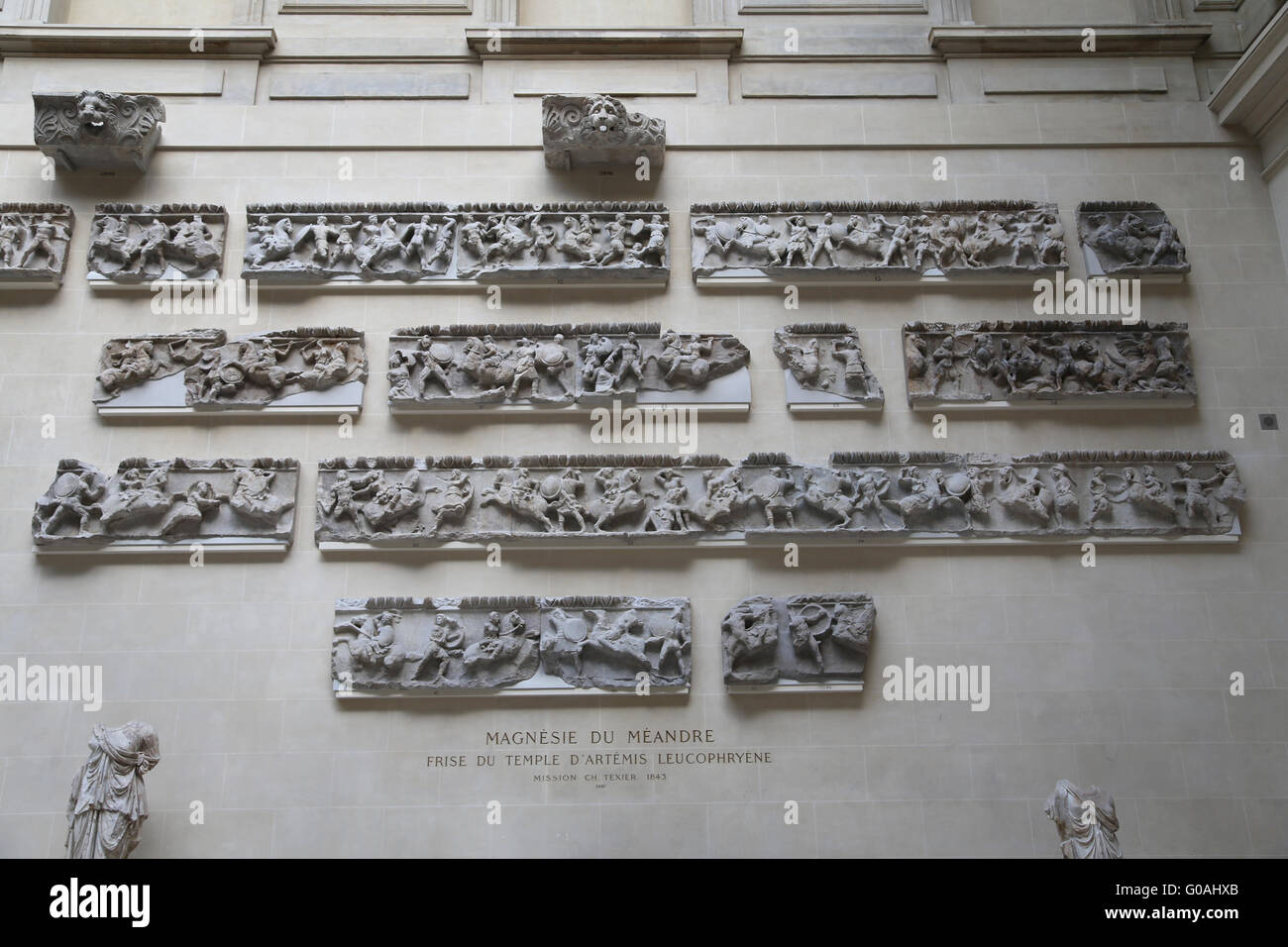 Greek art. Fragment of frieze of Temple of Artemis Leukophryene at ...
