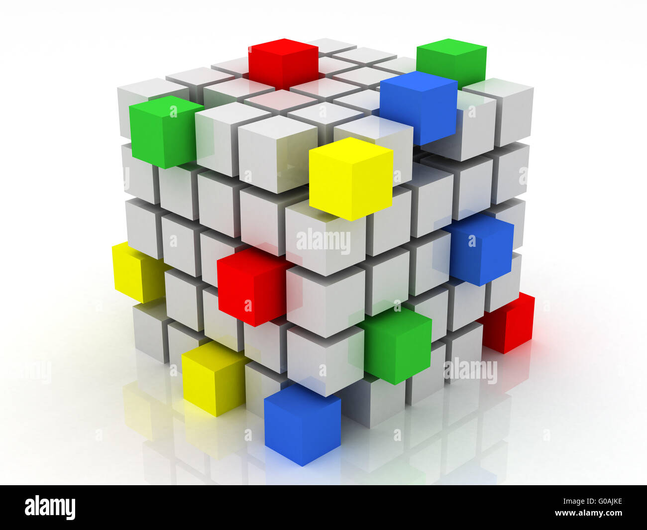 cube assembling from blocks Stock Photo - Alamy