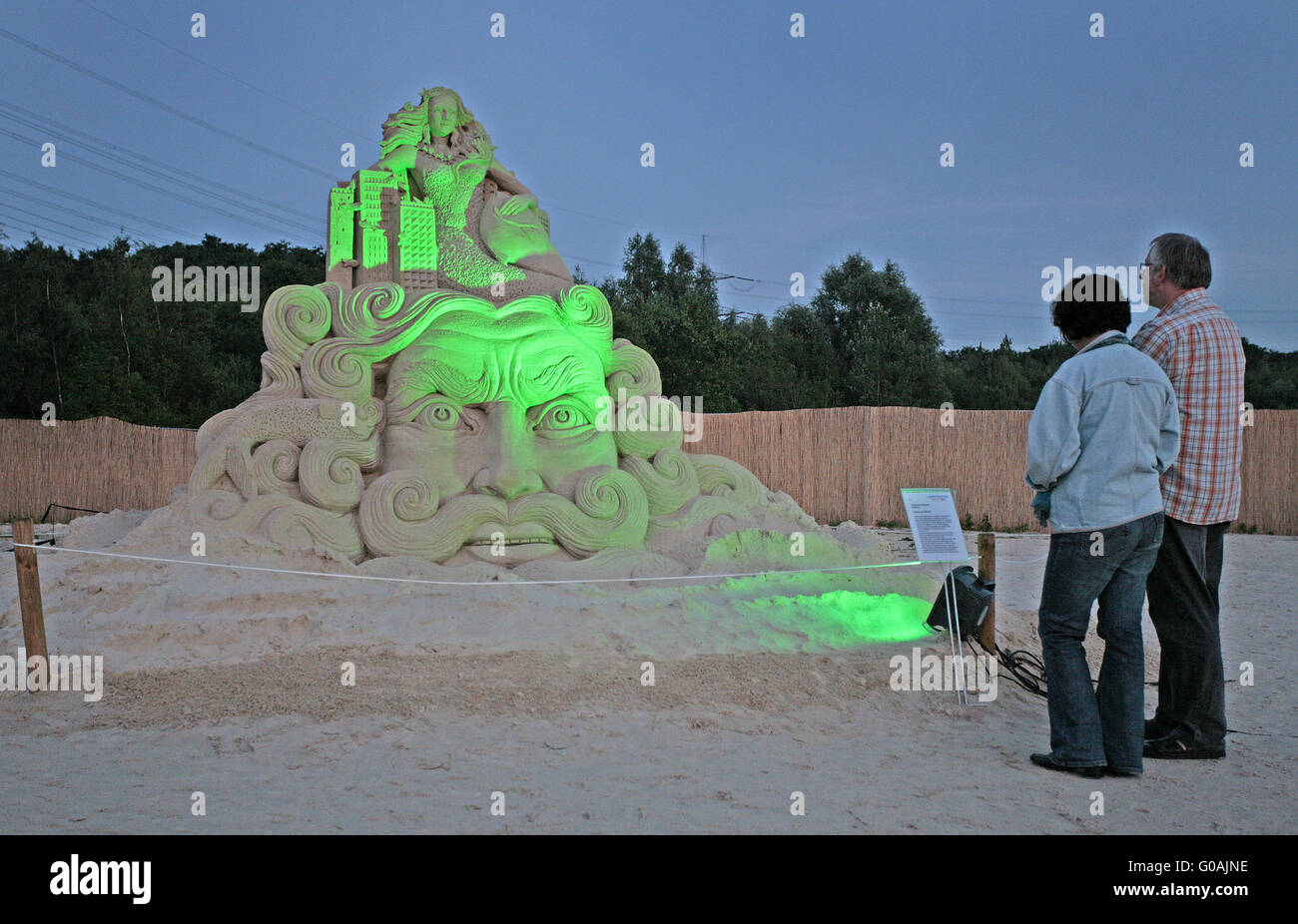 Work of art from sand at Lake Kemnade, Germany Stock Photo - Alamy