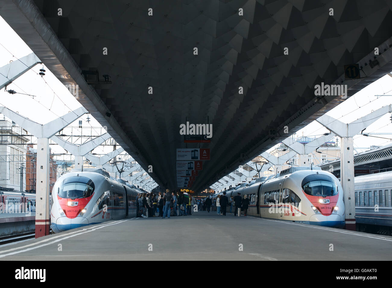 High speed train Sapsan departs from the railway station Stock Photo - Alamy
