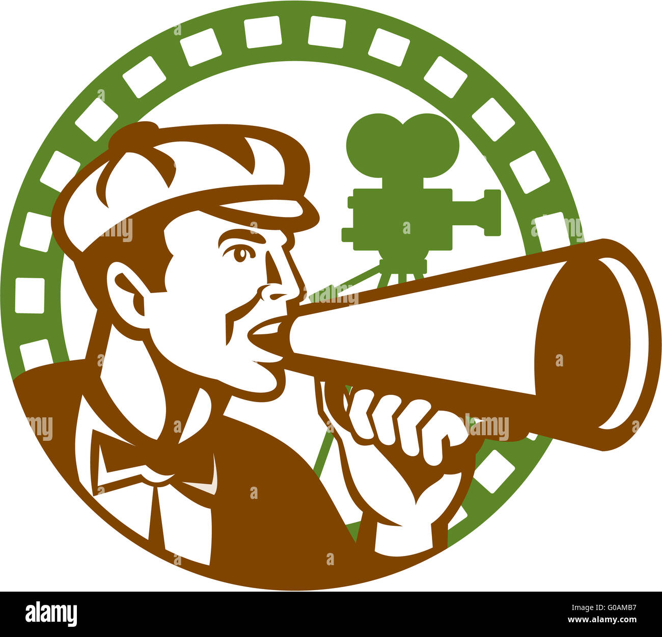 Movie Director Bullhorn Vintage Movie Camera Retro Stock Photo - Alamy