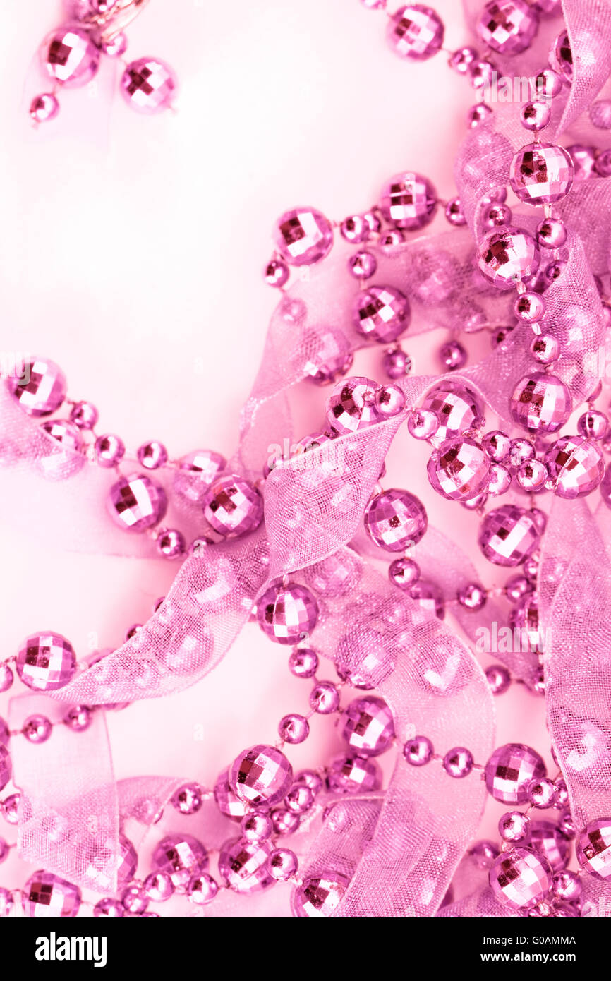 Close up of pink garland. Light background Stock Photo - Alamy