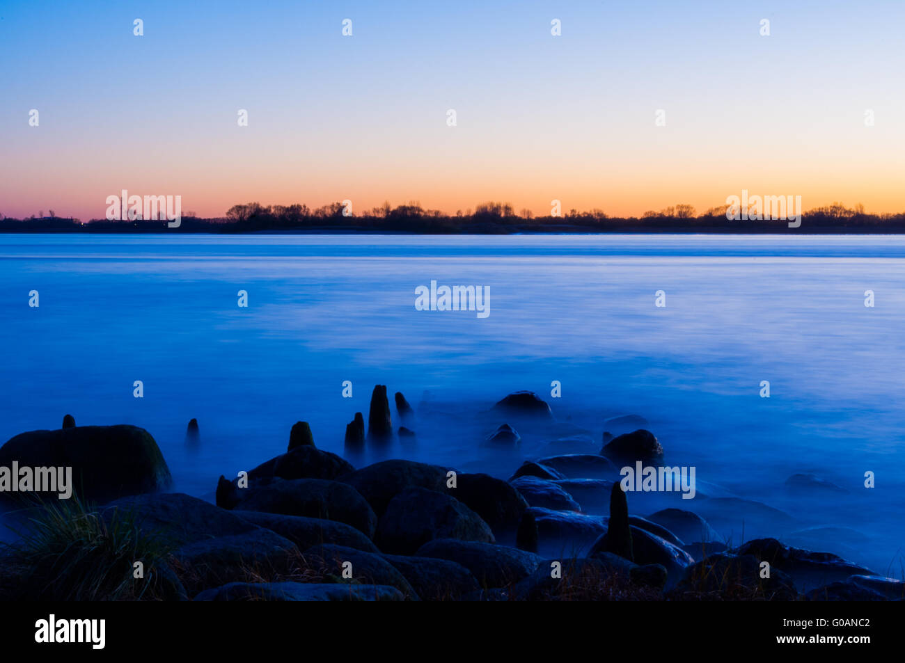 Blue Hour at the Sea Stock Photo - Alamy