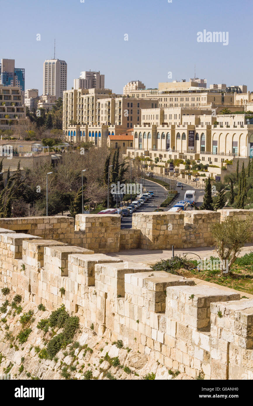 View on the landmarks of Jerusalem Old City Stock Photo - Alamy
