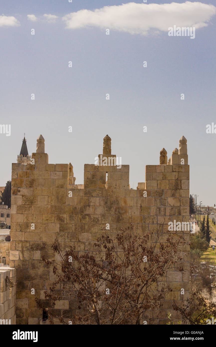 Defensive wall of the ancient holy Jerusalem Stock Photo - Alamy