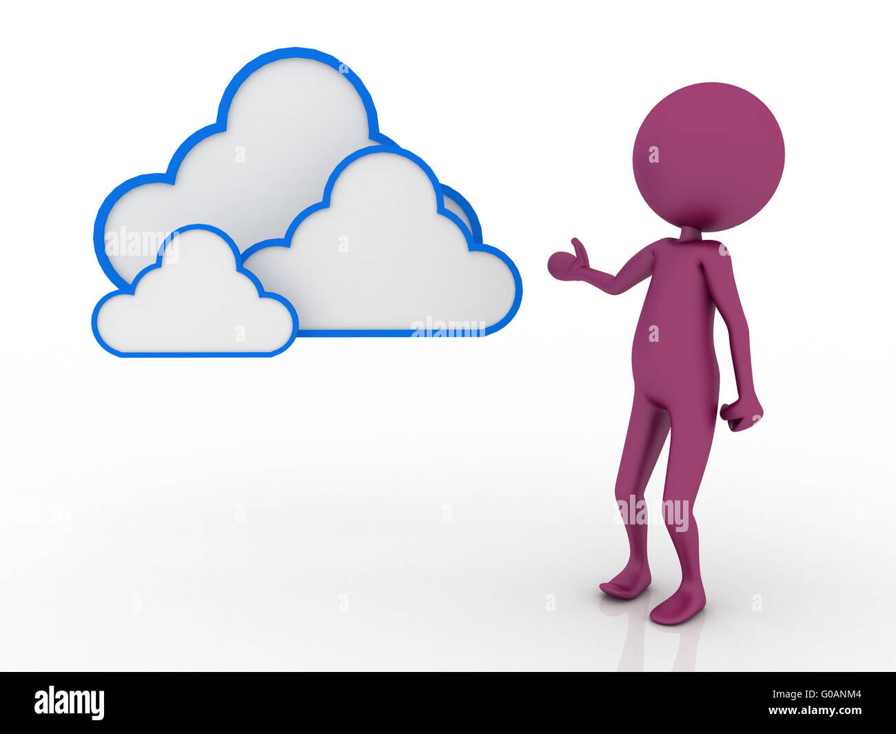 3d character graphic depicting with cloud computing concept Stock Photo ...