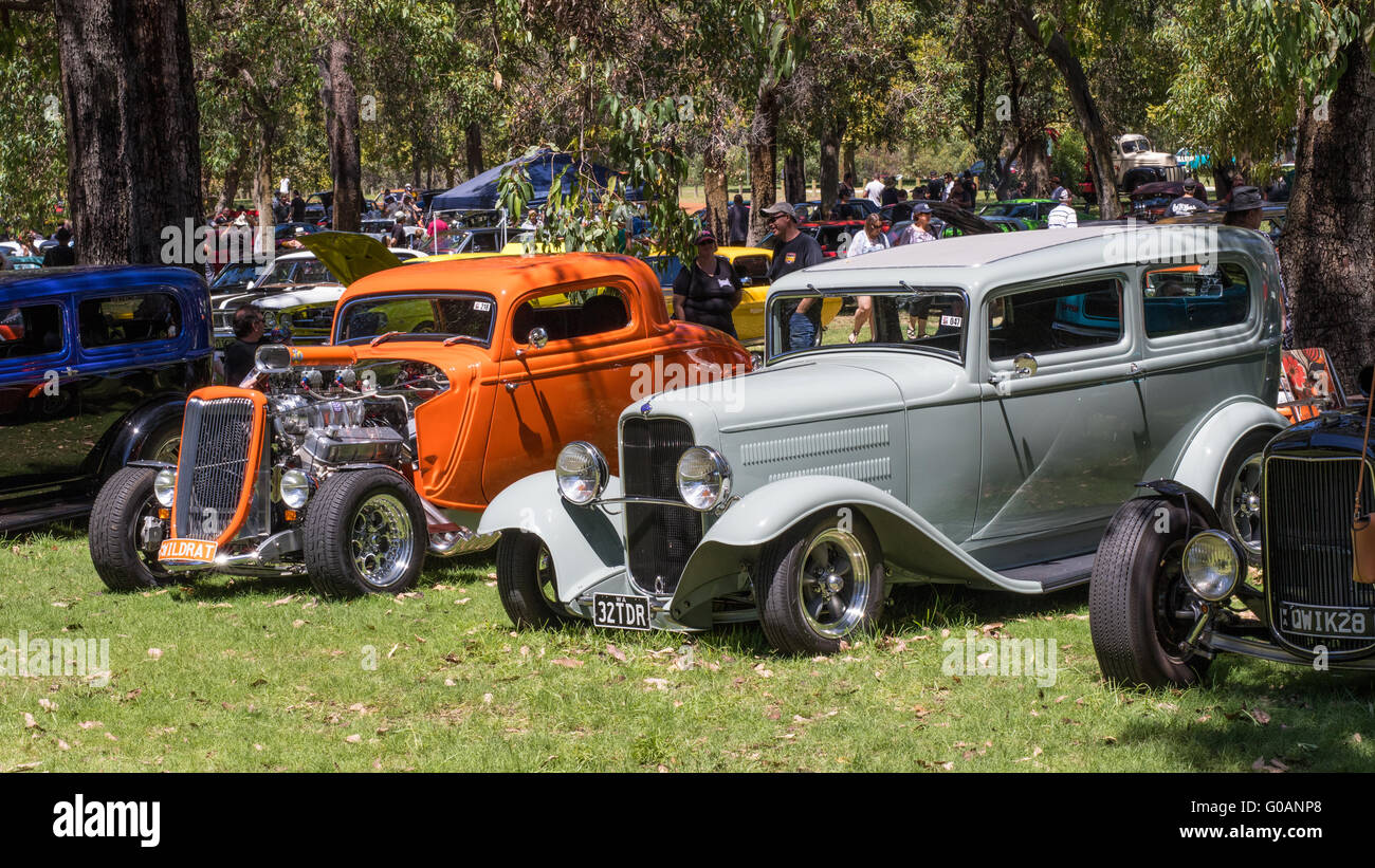 Australian Hot Rods on display in the open air at Perry Lakes in Perth ...