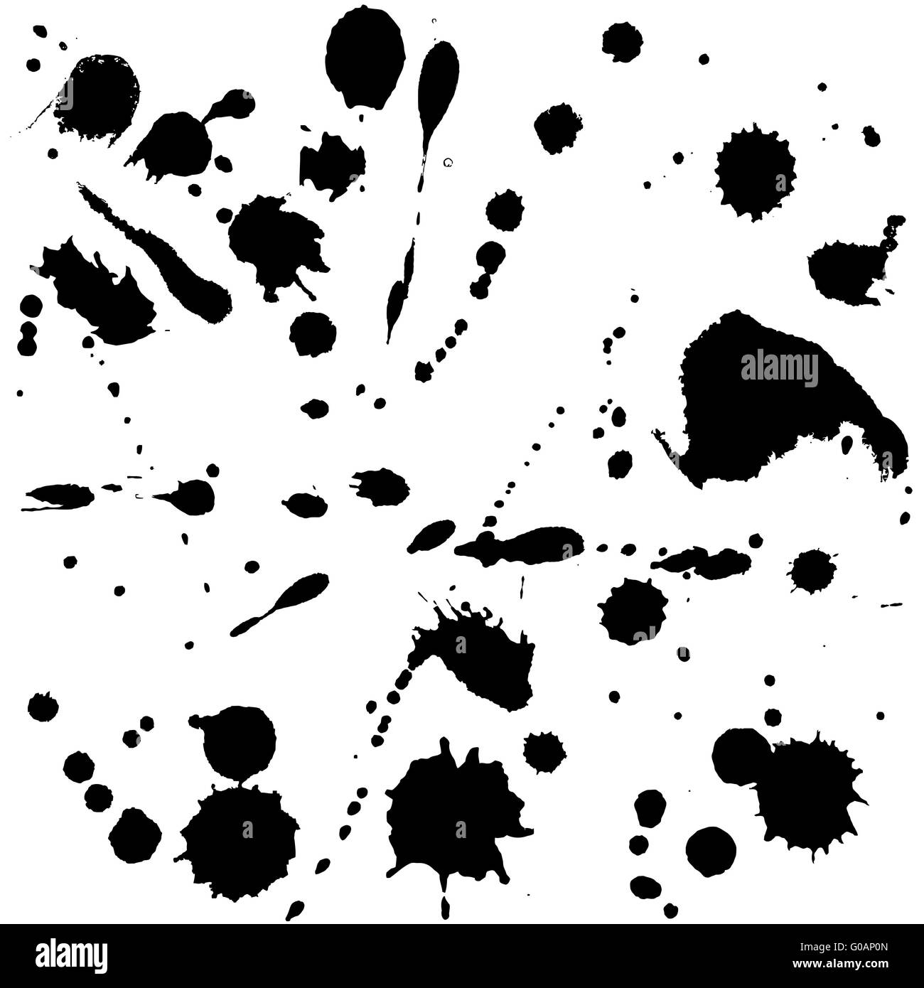 Set collection of Ink blot isolated on white background Stock Photo - Alamy