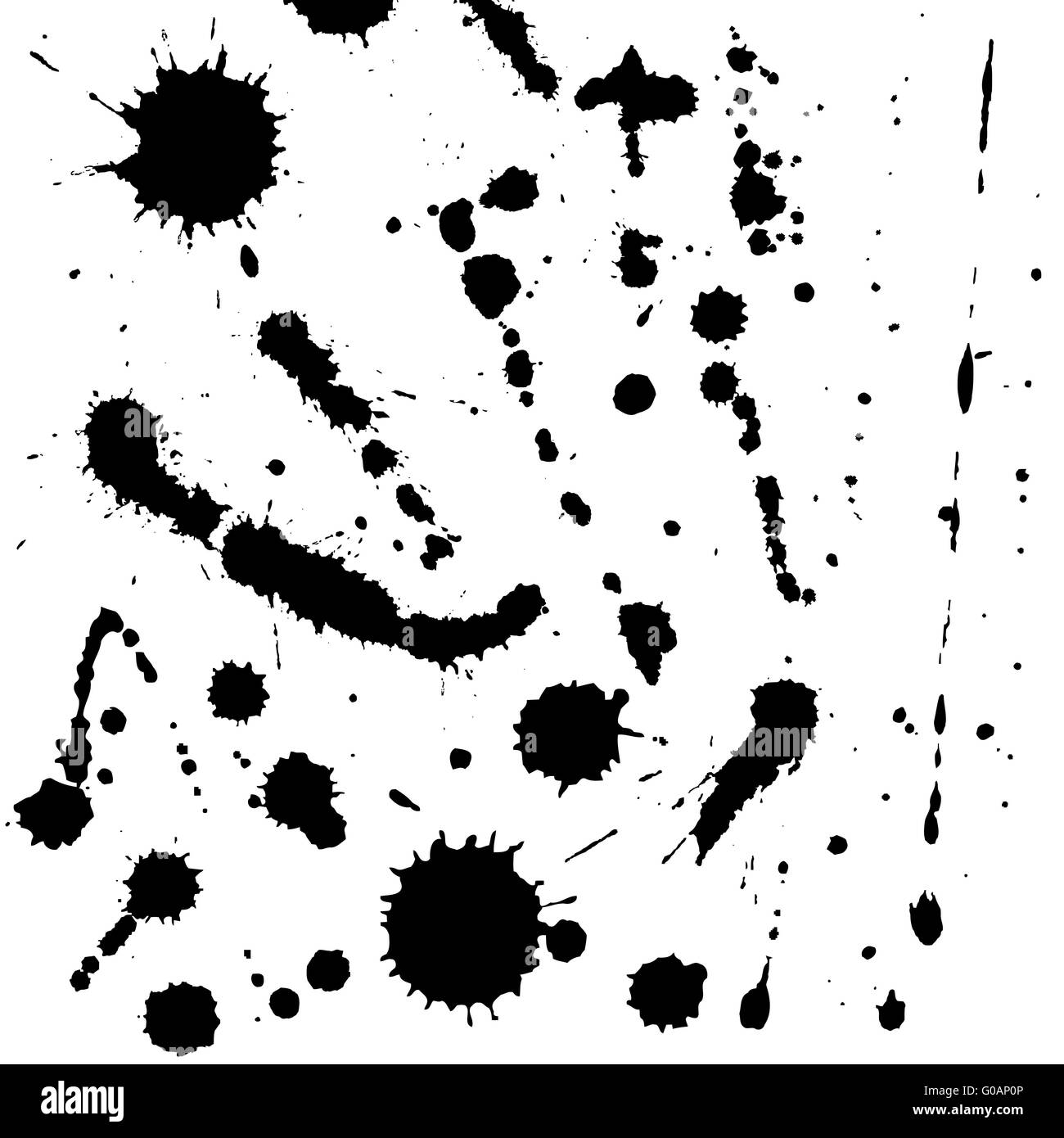 Set collection of Ink blot isolated on white background Stock Photo - Alamy