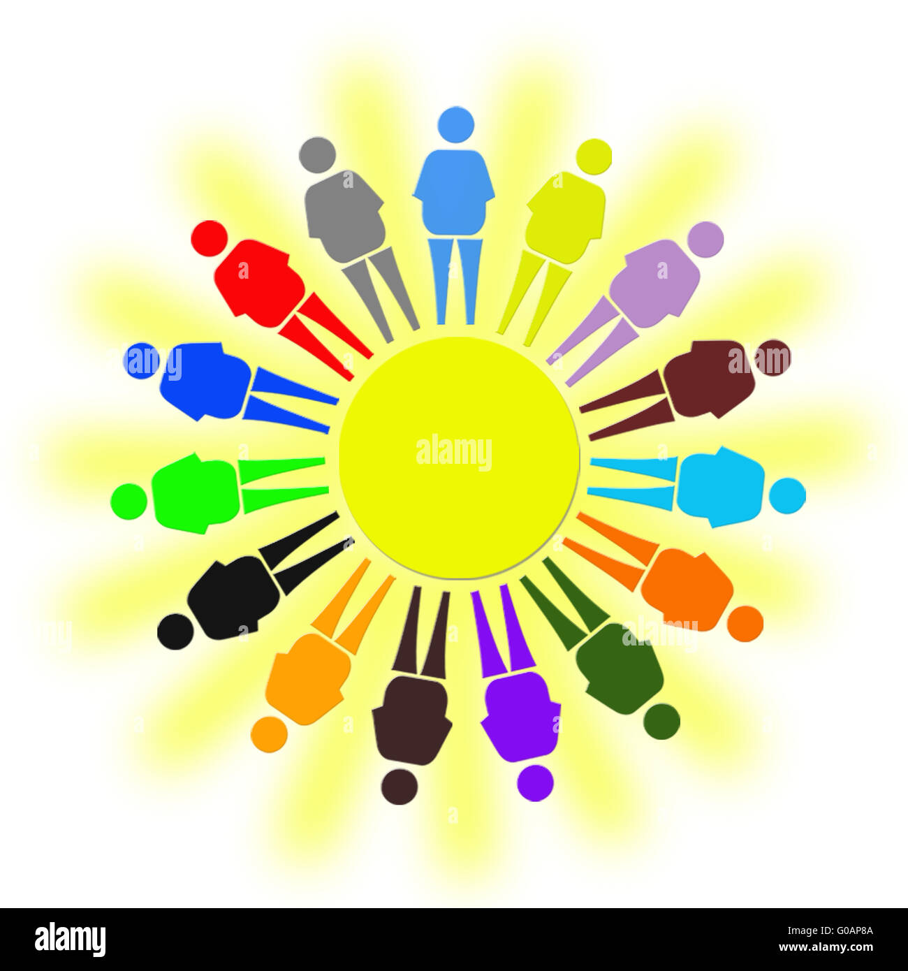 multicolored little men as a symbol of solidarity Stock Photo - Alamy