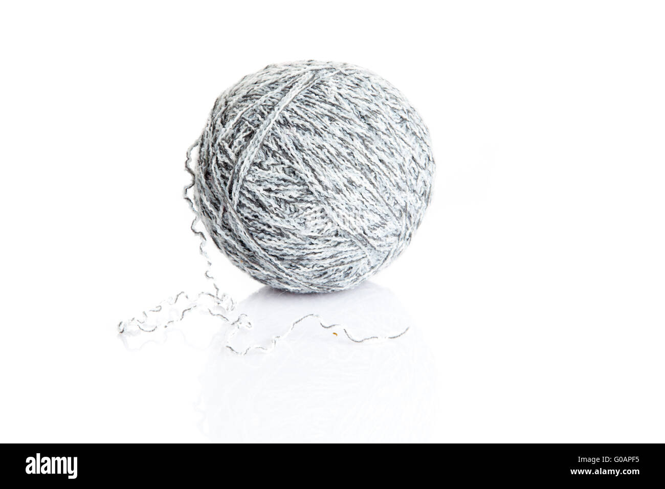 ball of yarn on white background Stock Photo - Alamy