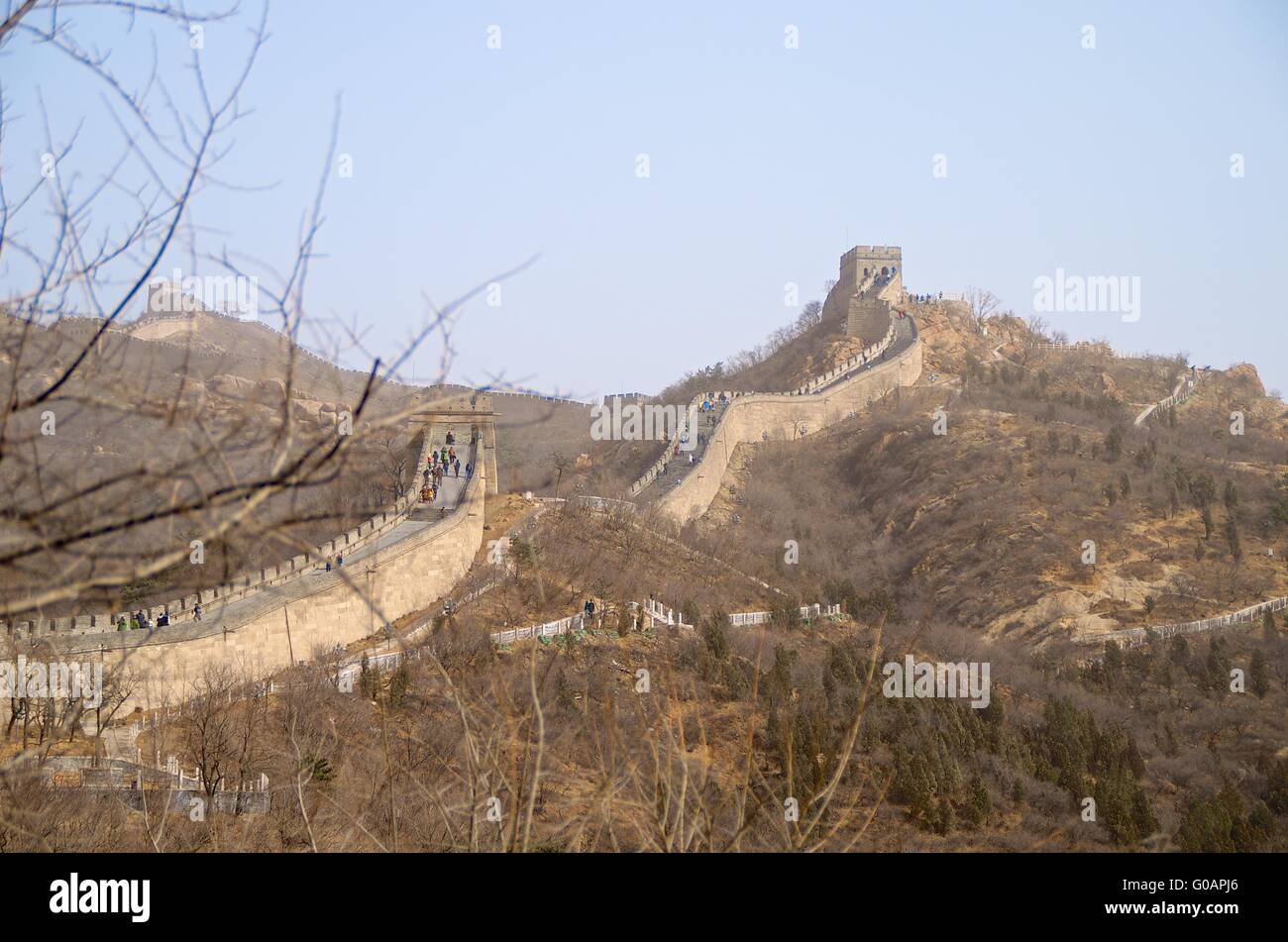 The Great Wall of China With Barren Trees In The F Stock Photo - Alamy