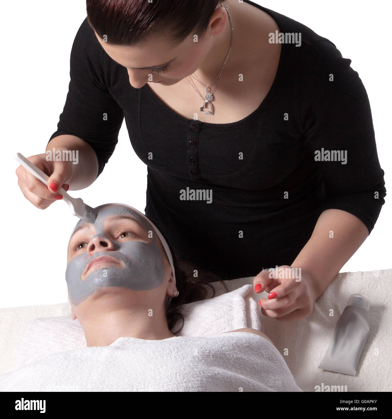 Applying cosmetic mask Stock Photo - Alamy