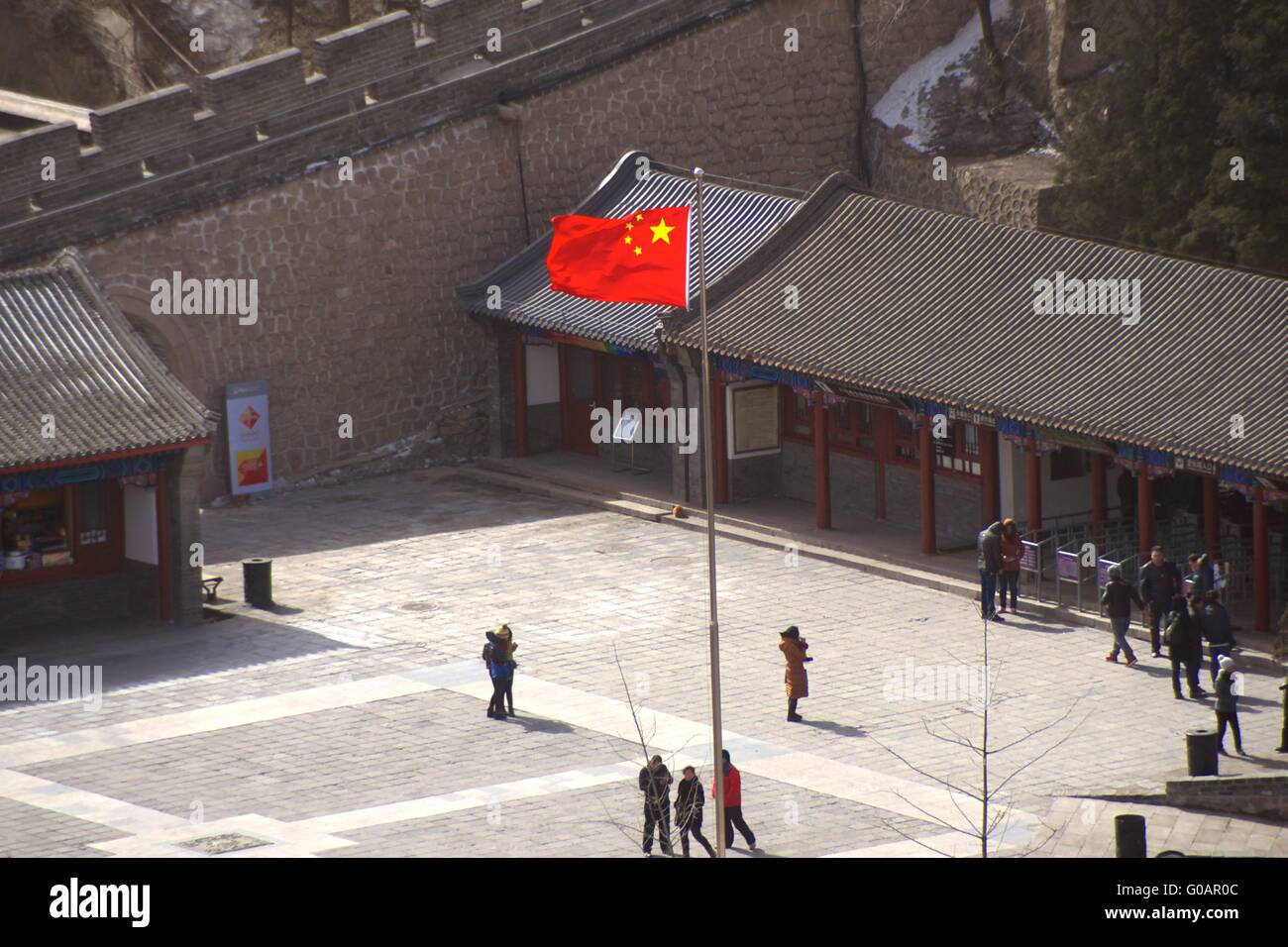 Chinese flag outside great wall hi-res stock photography and images - Alamy