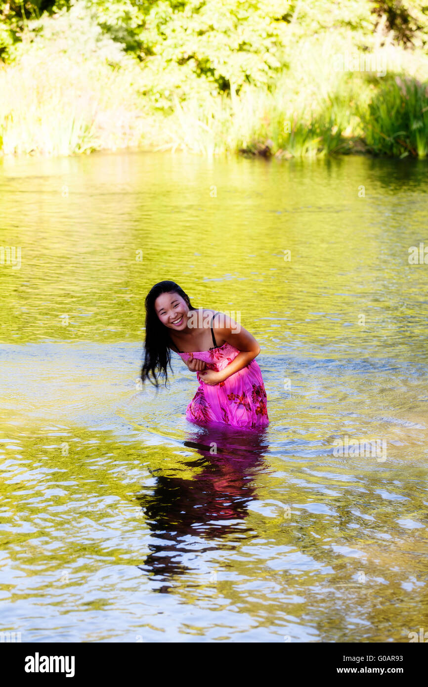 Woman Wearing Dress In Water High Resolution Stock Photography and ...