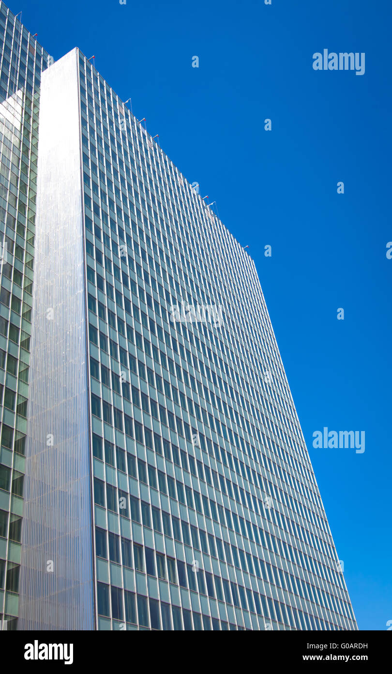 Abstract building. blue glass wall of skyscraper Stock Photo - Alamy