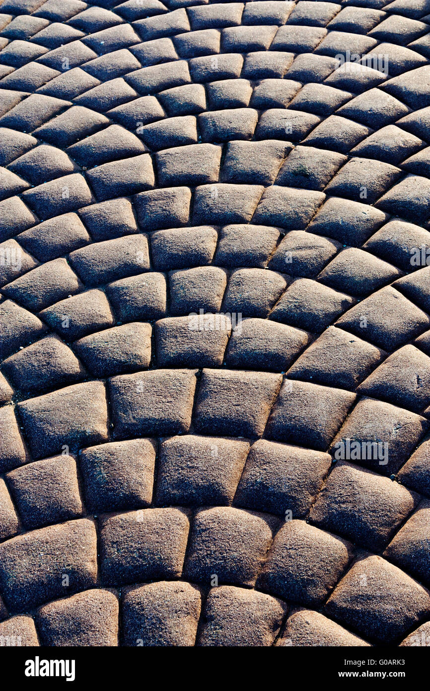 Arc Shaped Pattern of Paver Stones Earth Tone Stock Photo - Alamy