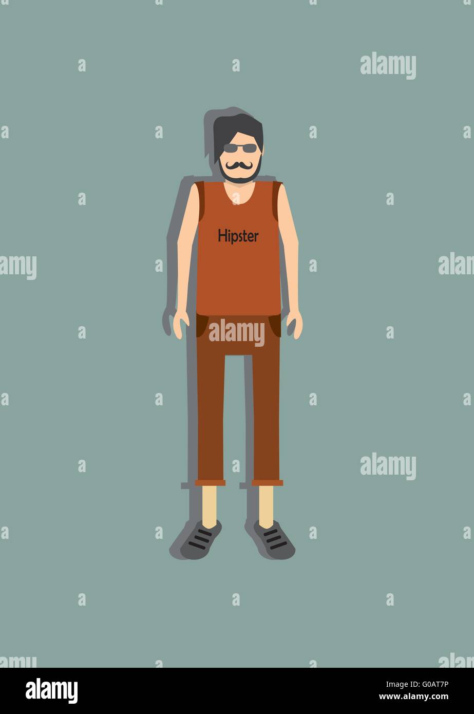 vector illustration of man hipster cartoon concept Stock Vector Image ...
