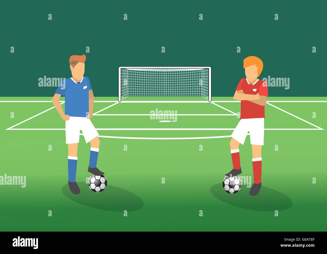 Soccer player standing on field Stock Vector Images - Alamy