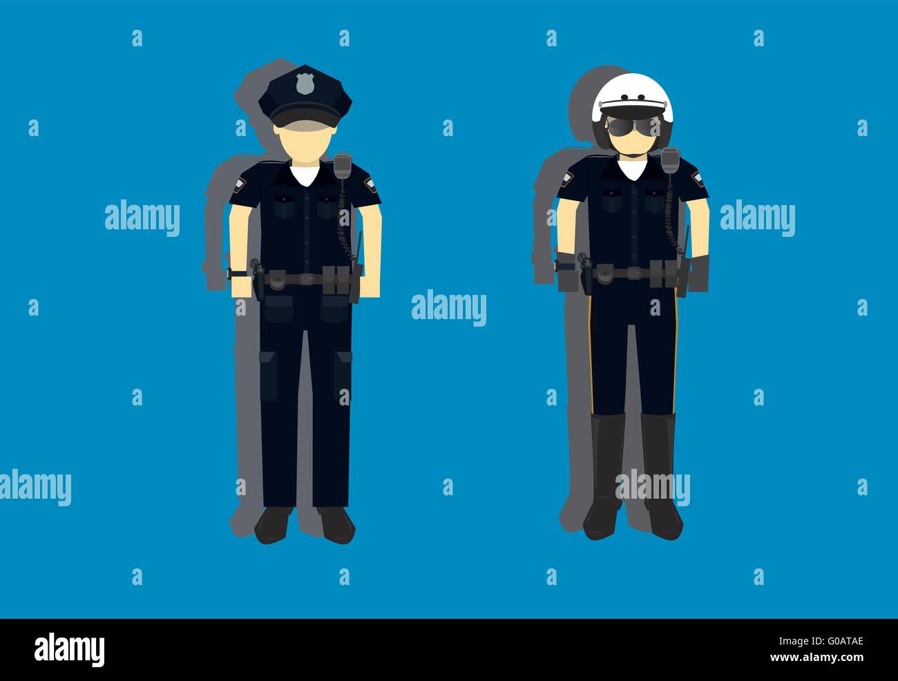 vector illustration of American police officer character Stock Vector ...
