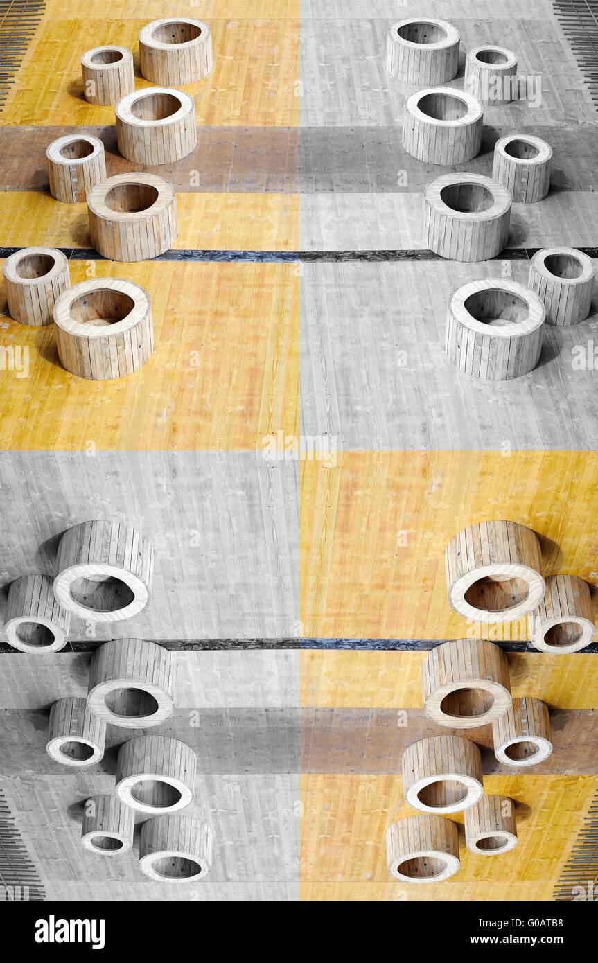 vertical shapes and colors on the construction Stock Photo - Alamy