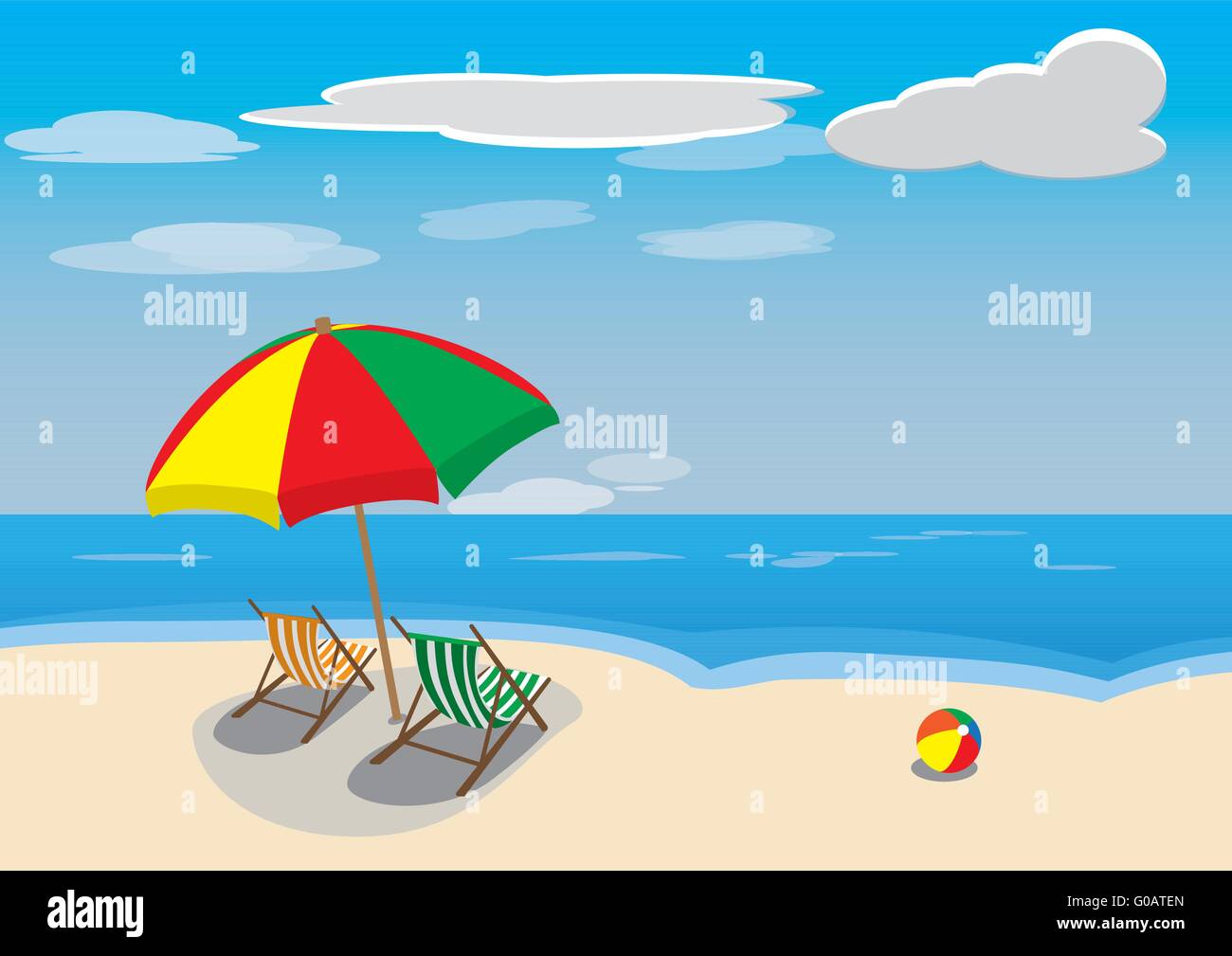 beach summer vector illustration Stock Vector Image & Art - Alamy