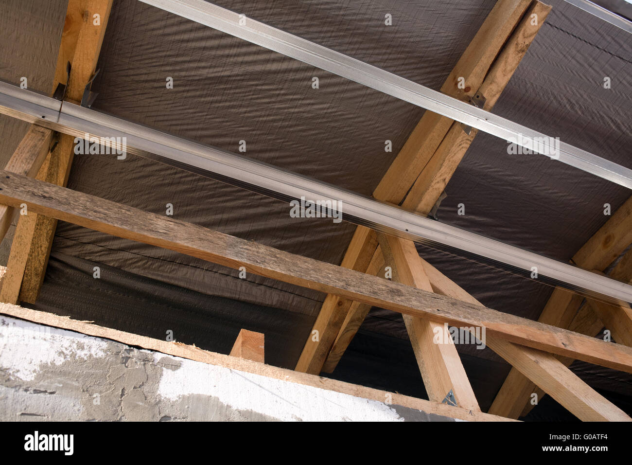 Construction of the outer surface of the attic Stock Photo - Alamy