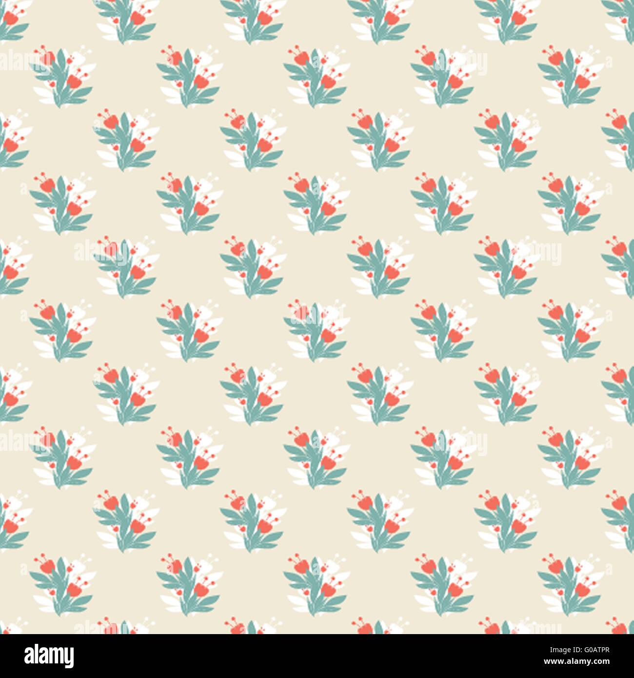 Seamless vintage pattern with colorful flowers Stock Photo - Alamy