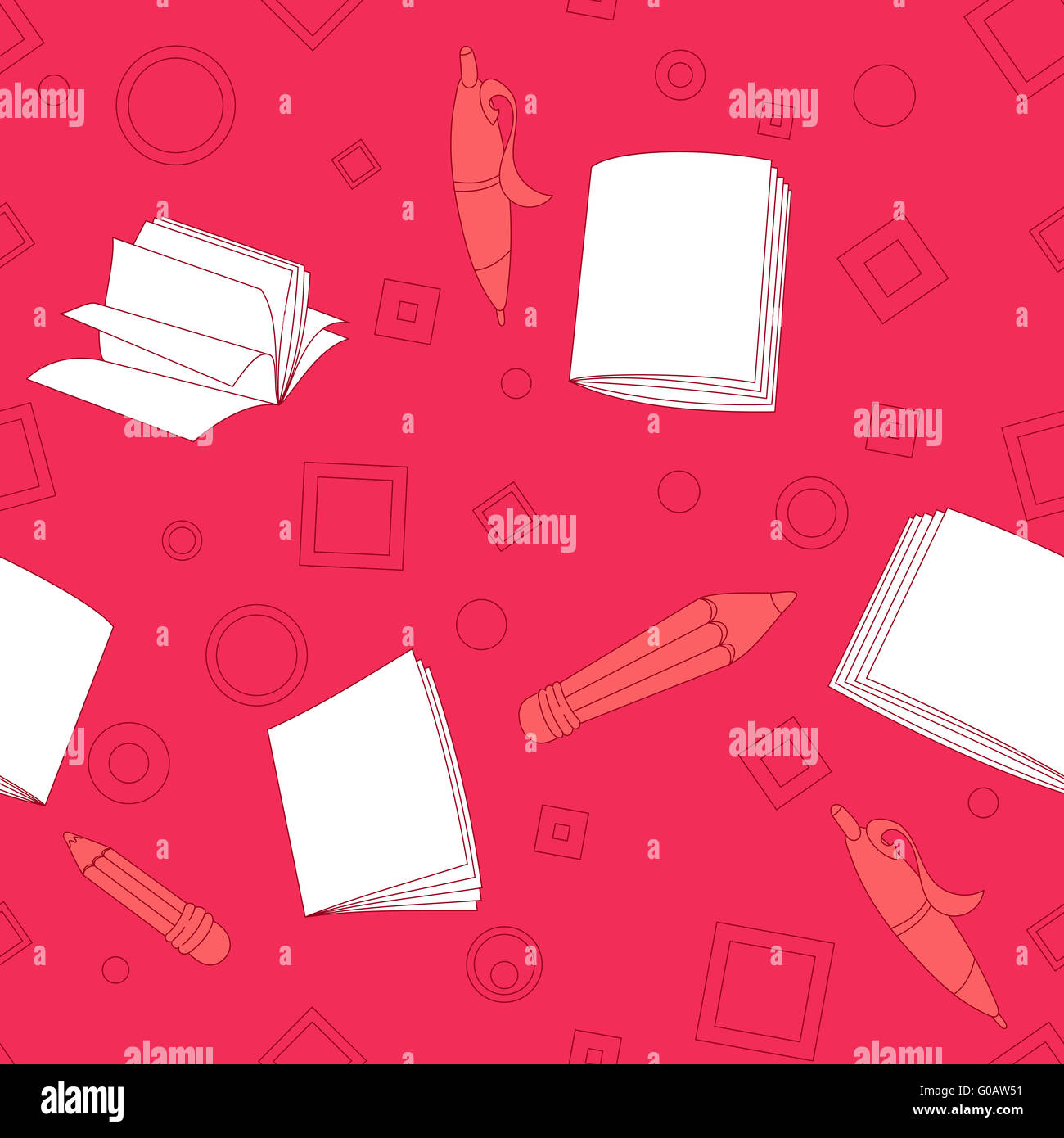 School notes seamless pattern on pink background Stock Photo - Alamy