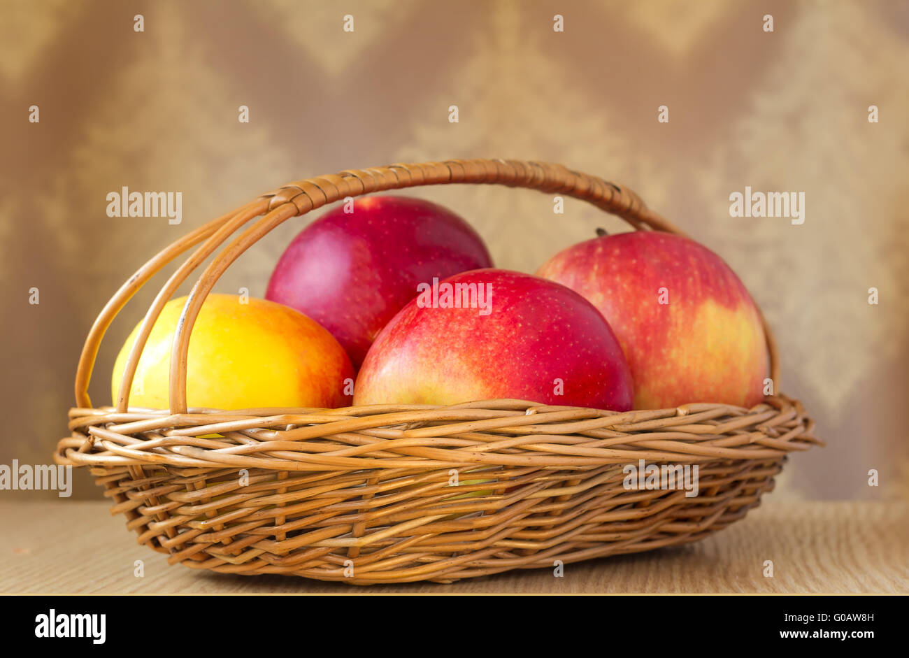Large apples in a wattled basket Stock Photo - Alamy