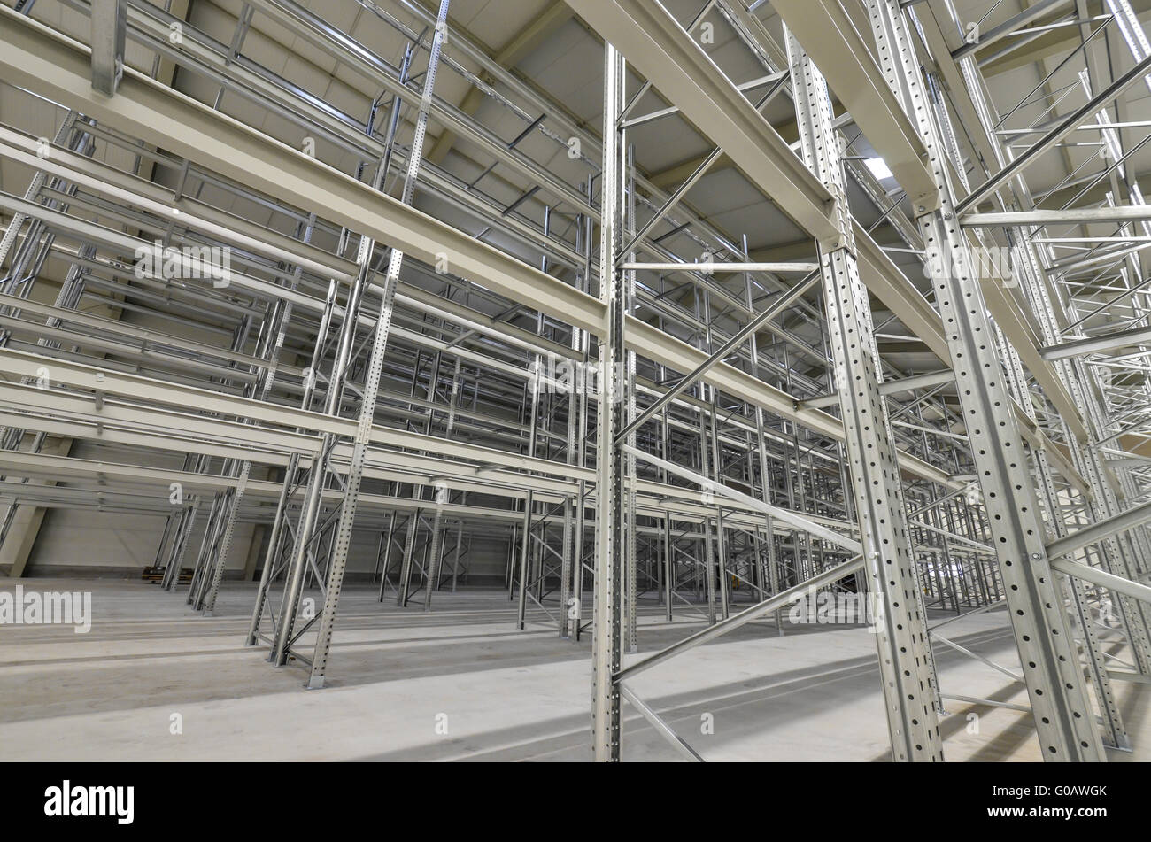 High bay stock with metal shelves Stock Photo - Alamy