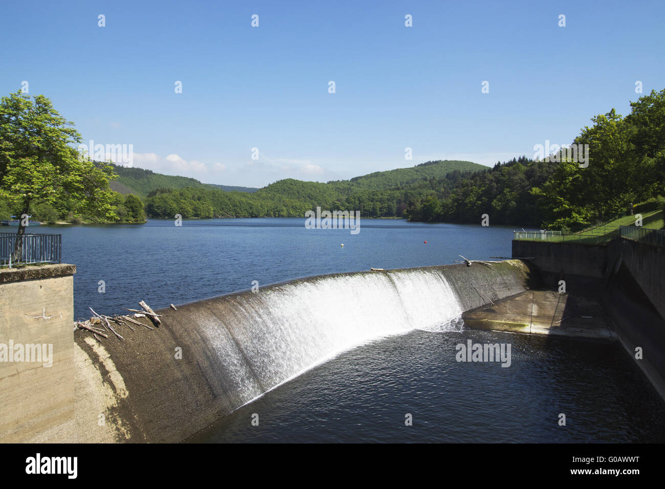 Overrun of the Rursee (Obersee) near Rurberg, Eife Stock Photo - Alamy