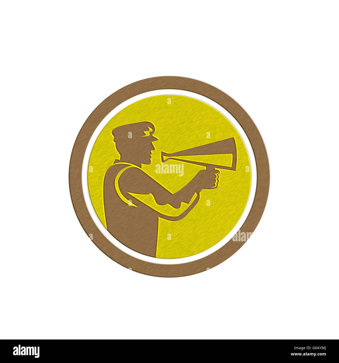 Metallic Movie Director Bullhorn Side Circle Retro Stock Photo - Alamy