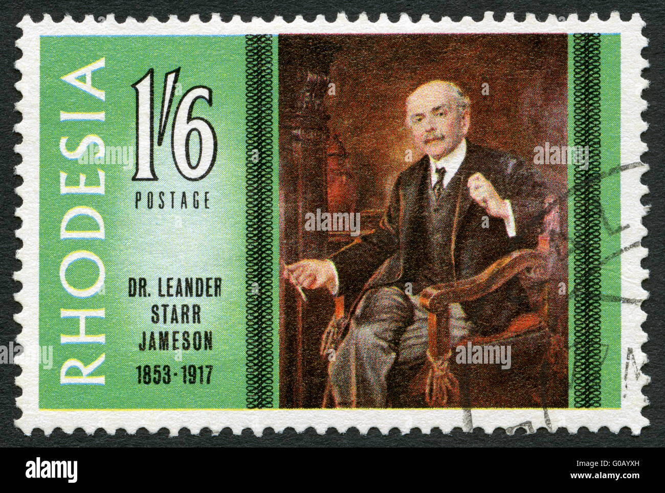 RHODESIA - 1967: shows Dr. Leander Starr Jameson (1853-1917), pioneer ...