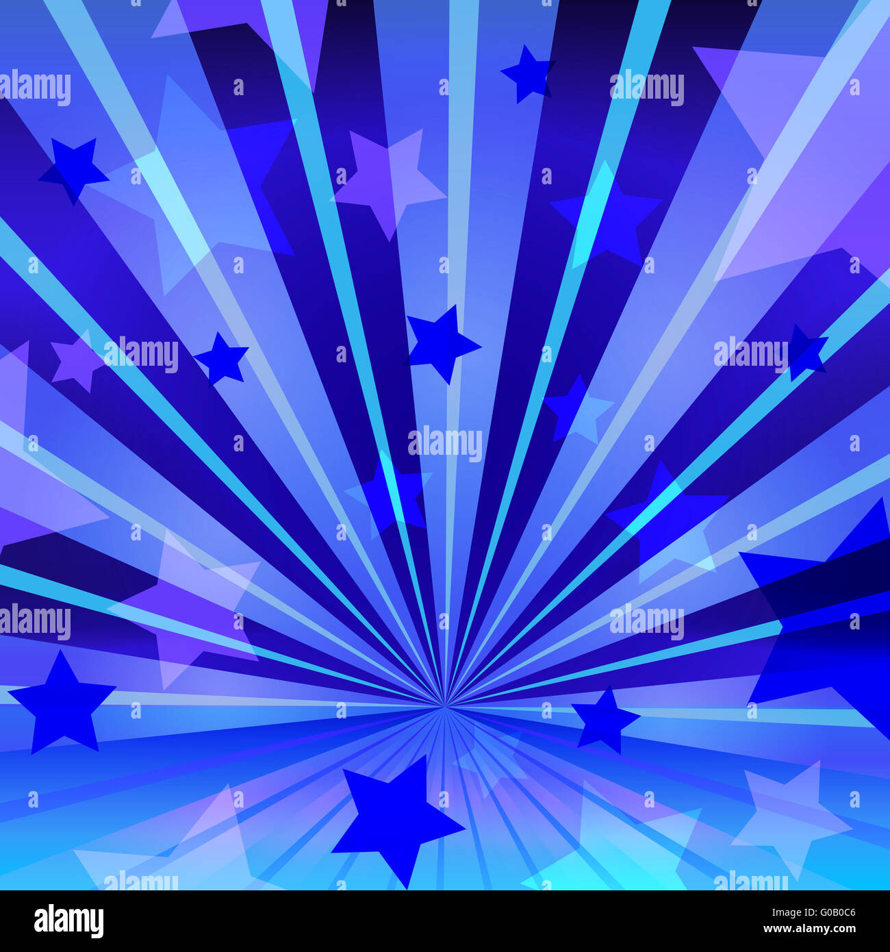 Abstract blue background with stars and radiating Stock Photo - Alamy