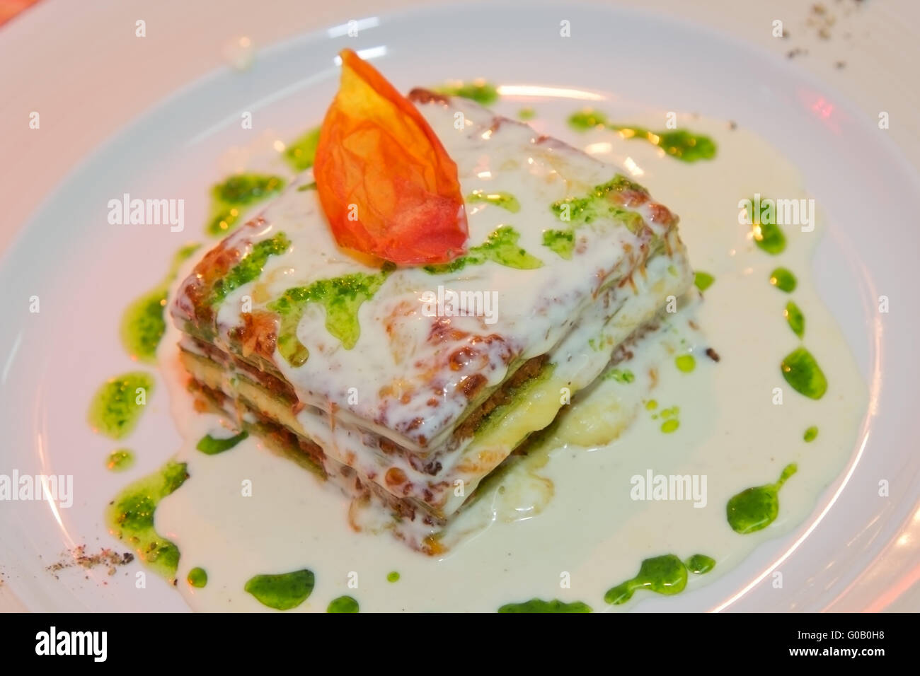 traditional italian food lasagna. meal on plate Stock Photo - Alamy