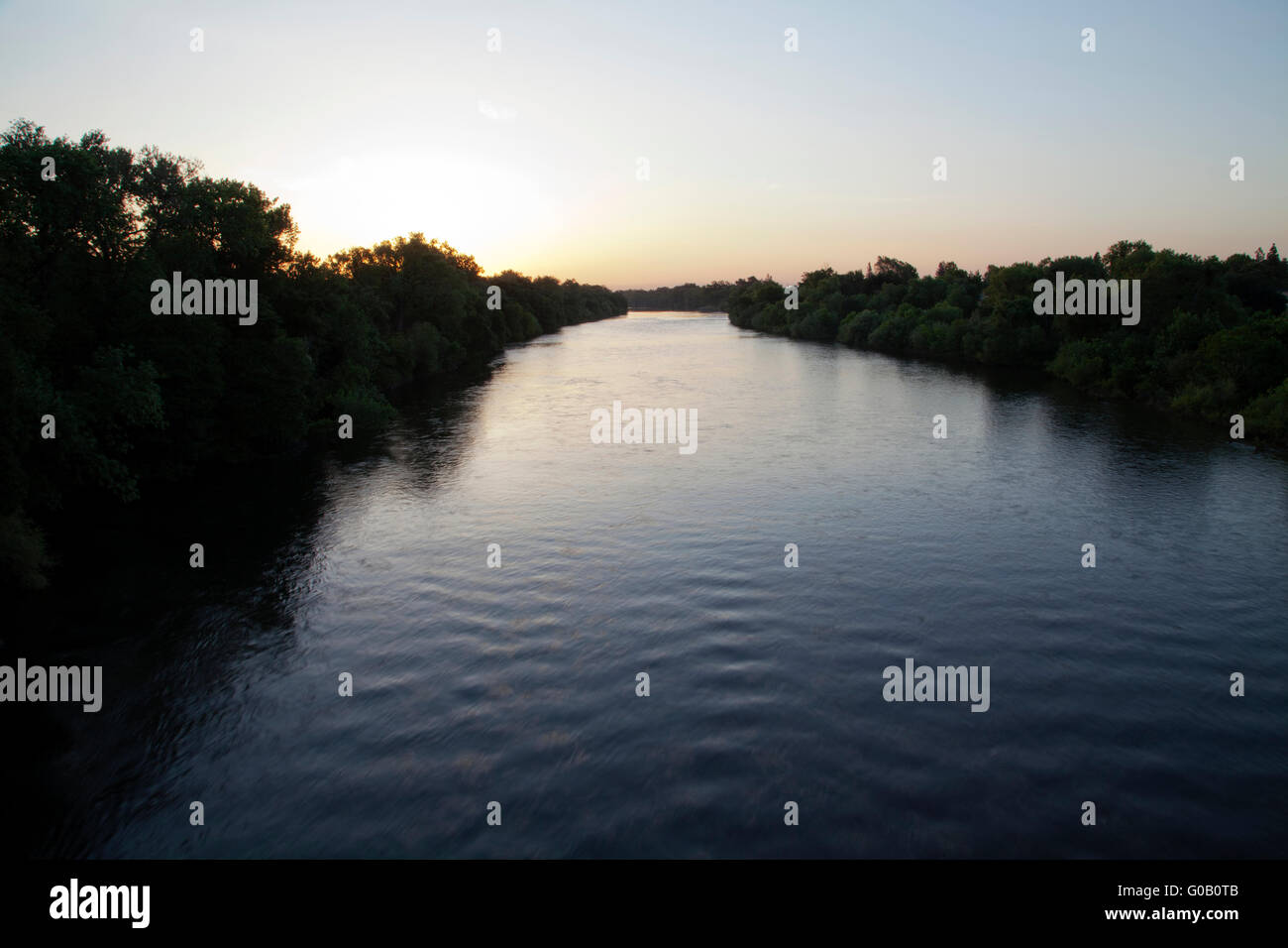 Early Morning Horizontal Wide Angle View of River Stock Photo - Alamy