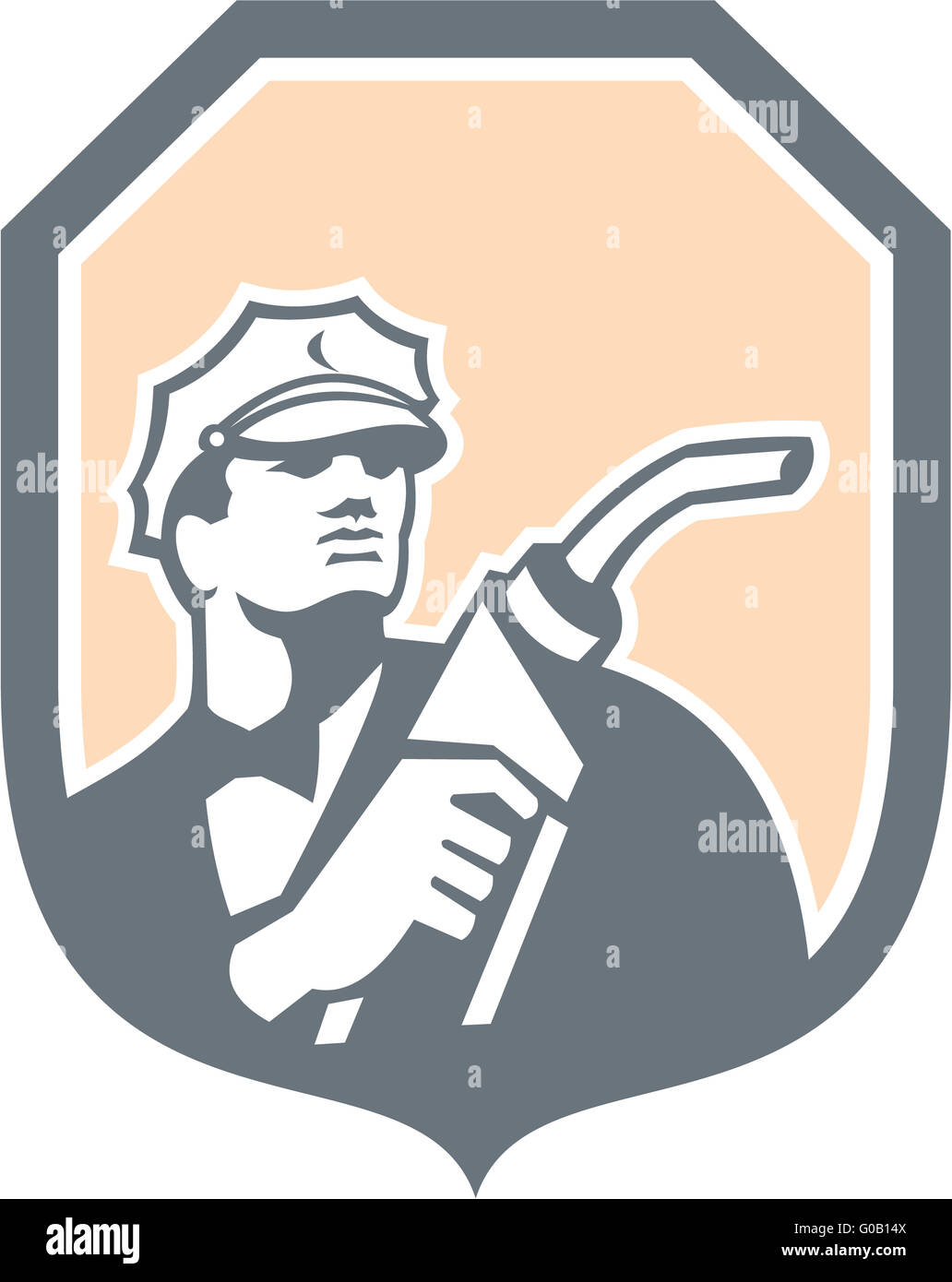 Gasoline Attendant Fuel Pump Nozzle Shield Retro Stock Photo - Alamy