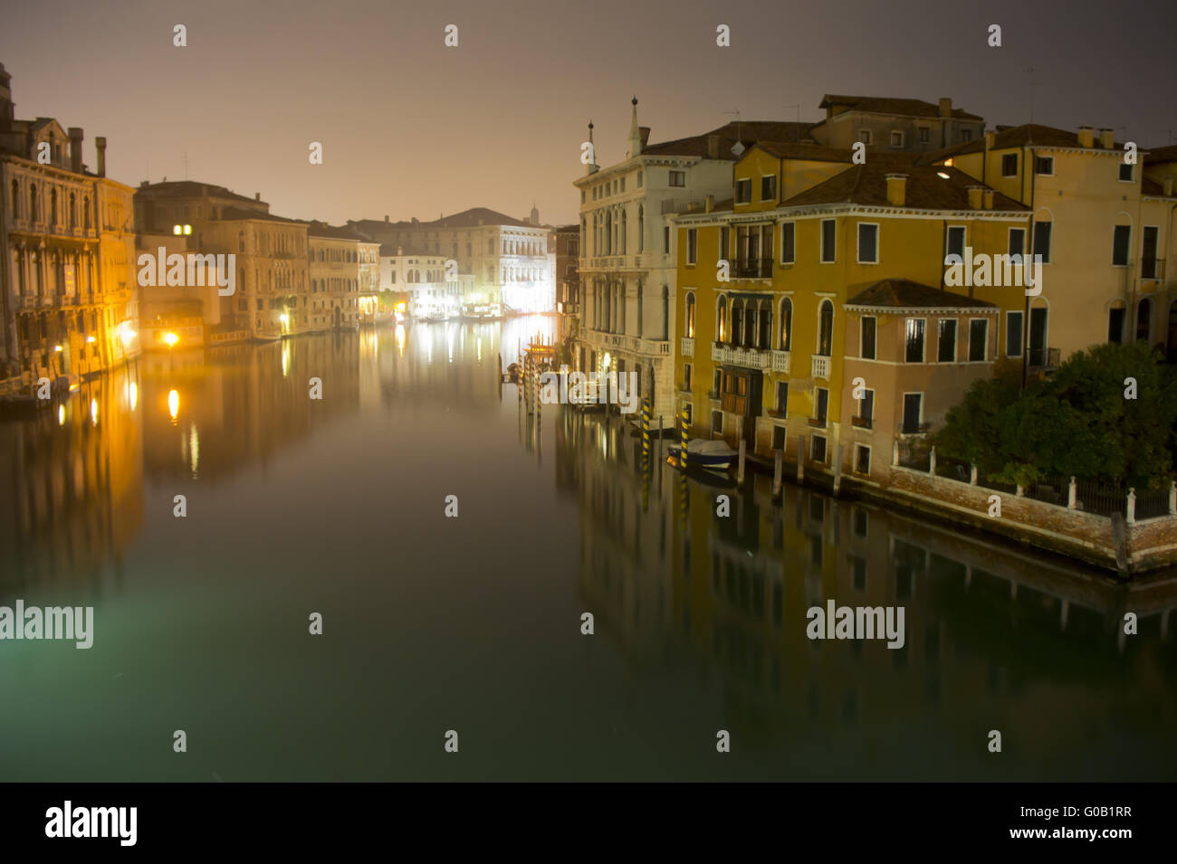 Venice, Grand canal night Reflection Stock Photo - Alamy