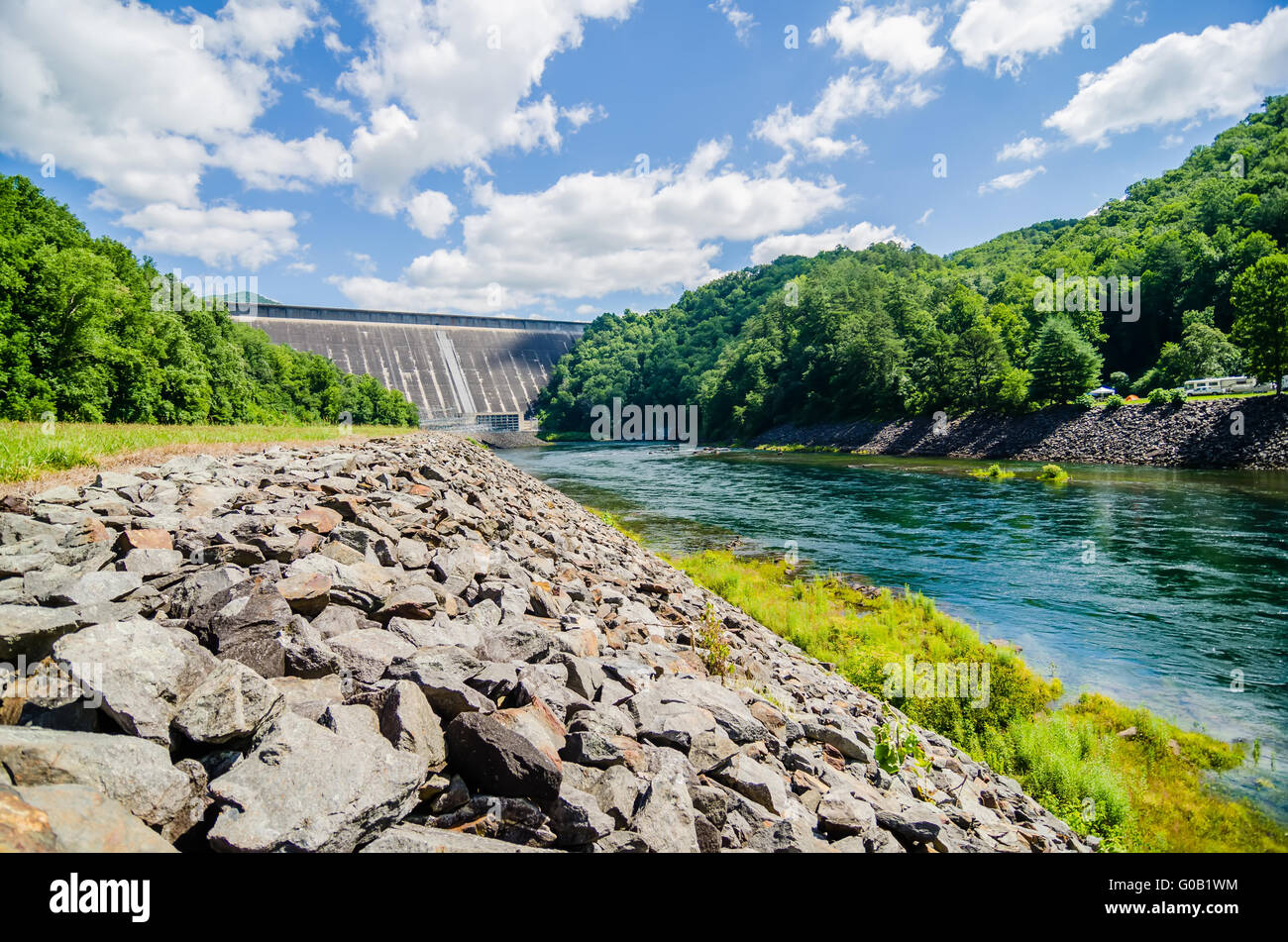 views of man made dam at lake fontana great smoky mountains nc Stock ...