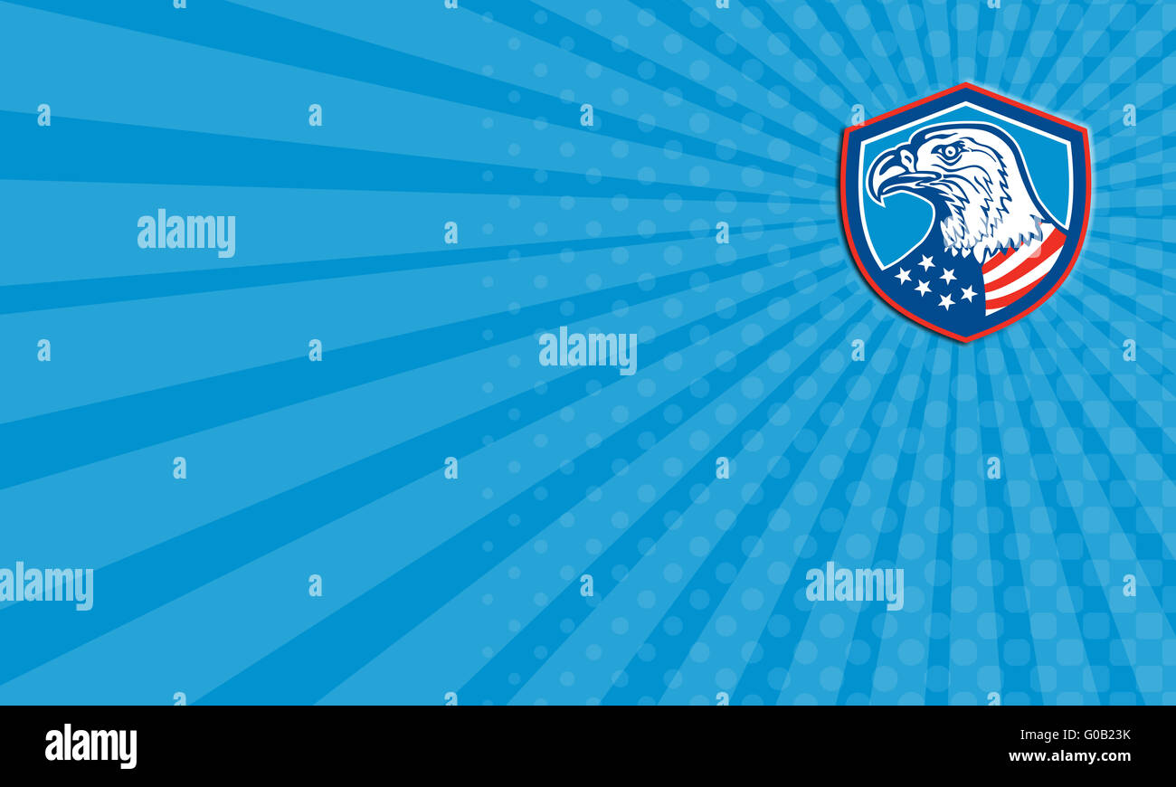 Business card American Bald Eagle Head Shield Retro Stock Photo - Alamy