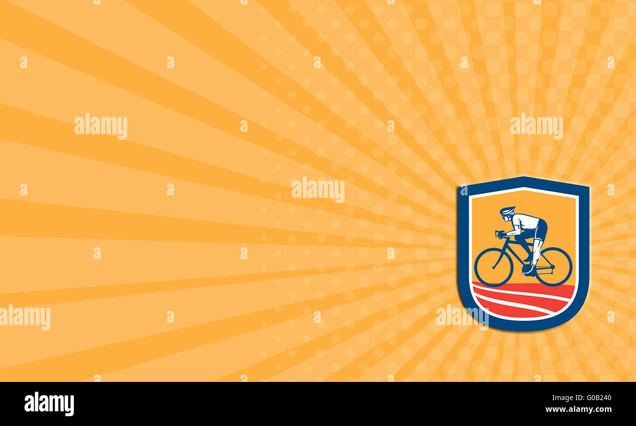Business card Cyclist Riding Bicycle Cycling Side View Retro Stock ...